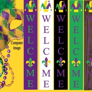 Mardi Gras Welcome Sign, Fleur De Lis Decor, Front Porch Welcome Sign ...