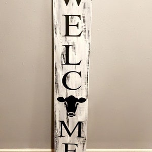Cow Welcome Sign, Farmhouse Welcome Sign, Farm Animals Home Decor, Cow ...