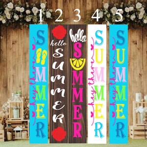 REVERSIBLE Summer Spring Sign, Double Sided Welcome Sign, Hello Summer ...