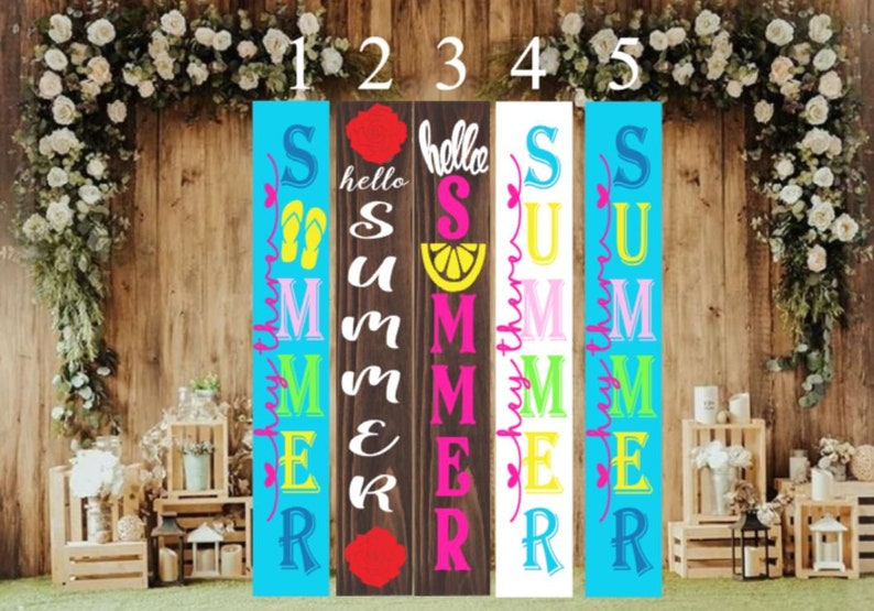 REVERSIBLE Summer Spring Sign Double Sided Welcome Sign - Etsy