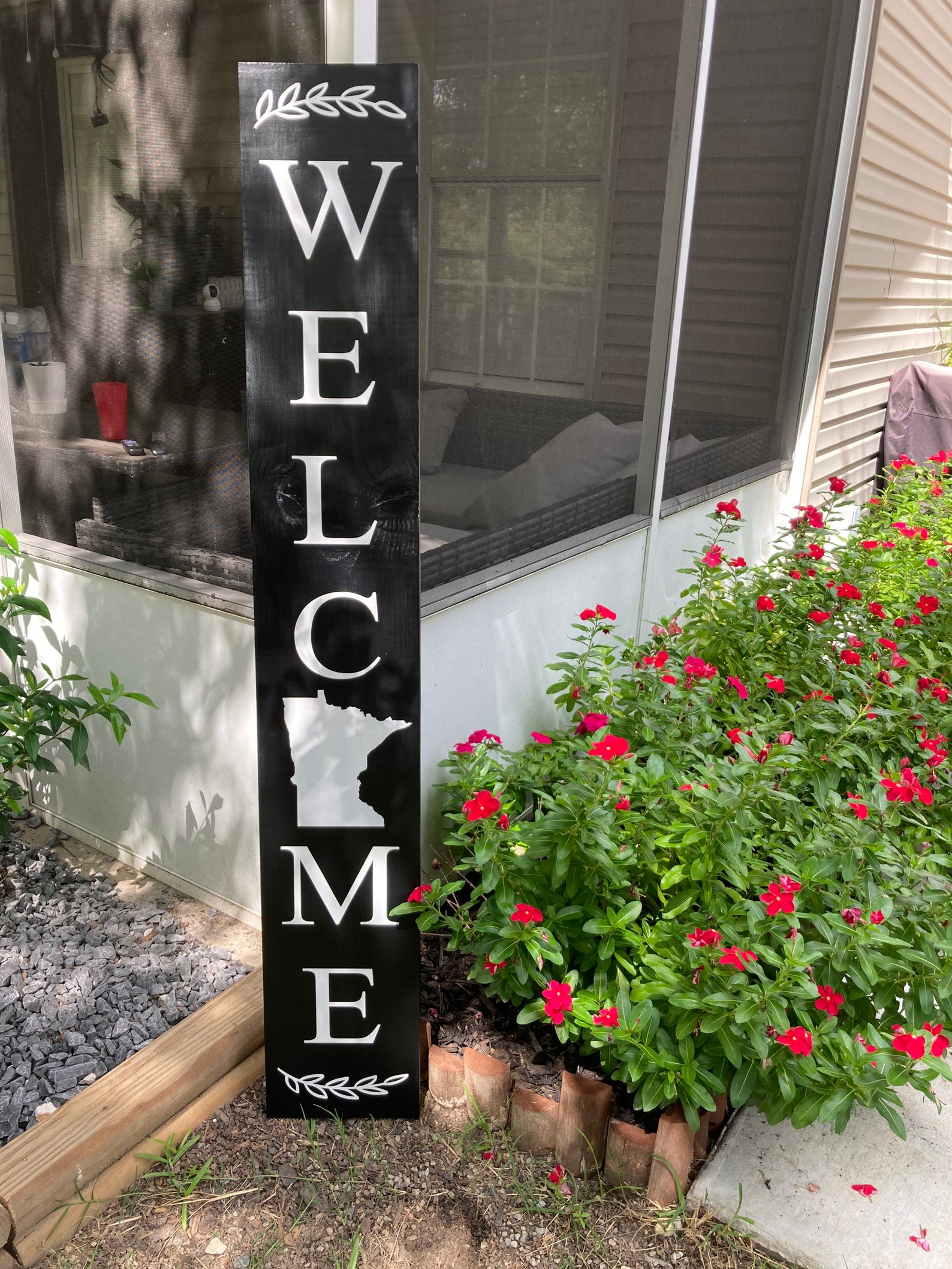 State Welcome Sign Welcome Sign Front Porch Decor With - Etsy