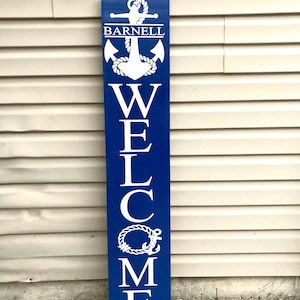 Nautical Welcome Sign, BEACH HOUSE SIGN, Nautical Home Decor, Anchor ...