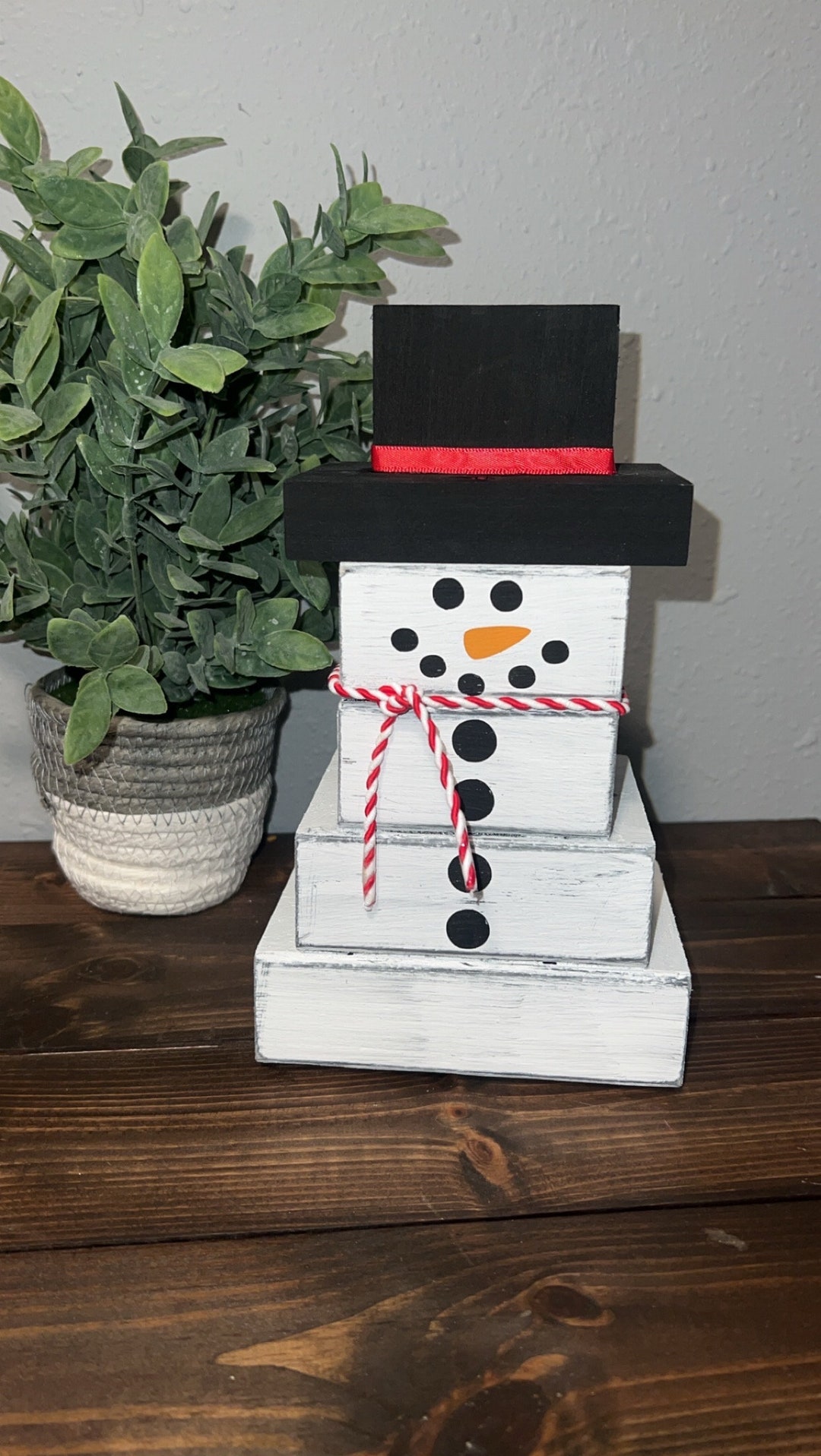 Wooden Snowman, Stacked Snowman, Table Snowman - Etsy
