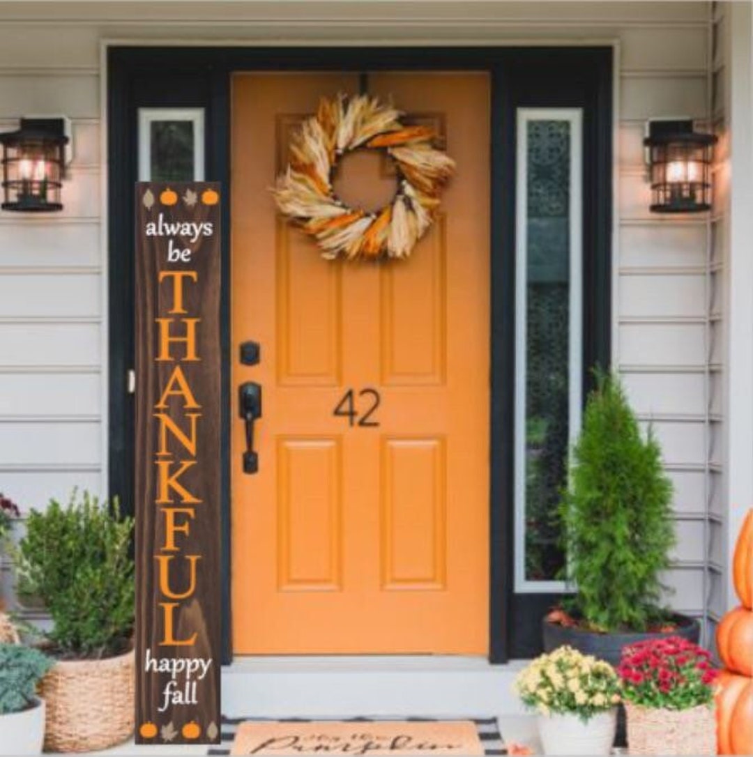 Custom Wooden Fall Welcome Sign: Thanksgiving Front Door Decor - Etsy