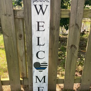 Police Welcome Sign, Back the Blue, Black and Blue, Sheriff Sign ...