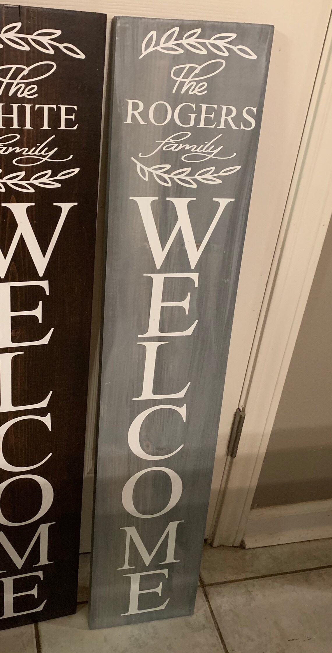 Grey Welcome Sign Front Porch Sign Door Sign Family - Etsy