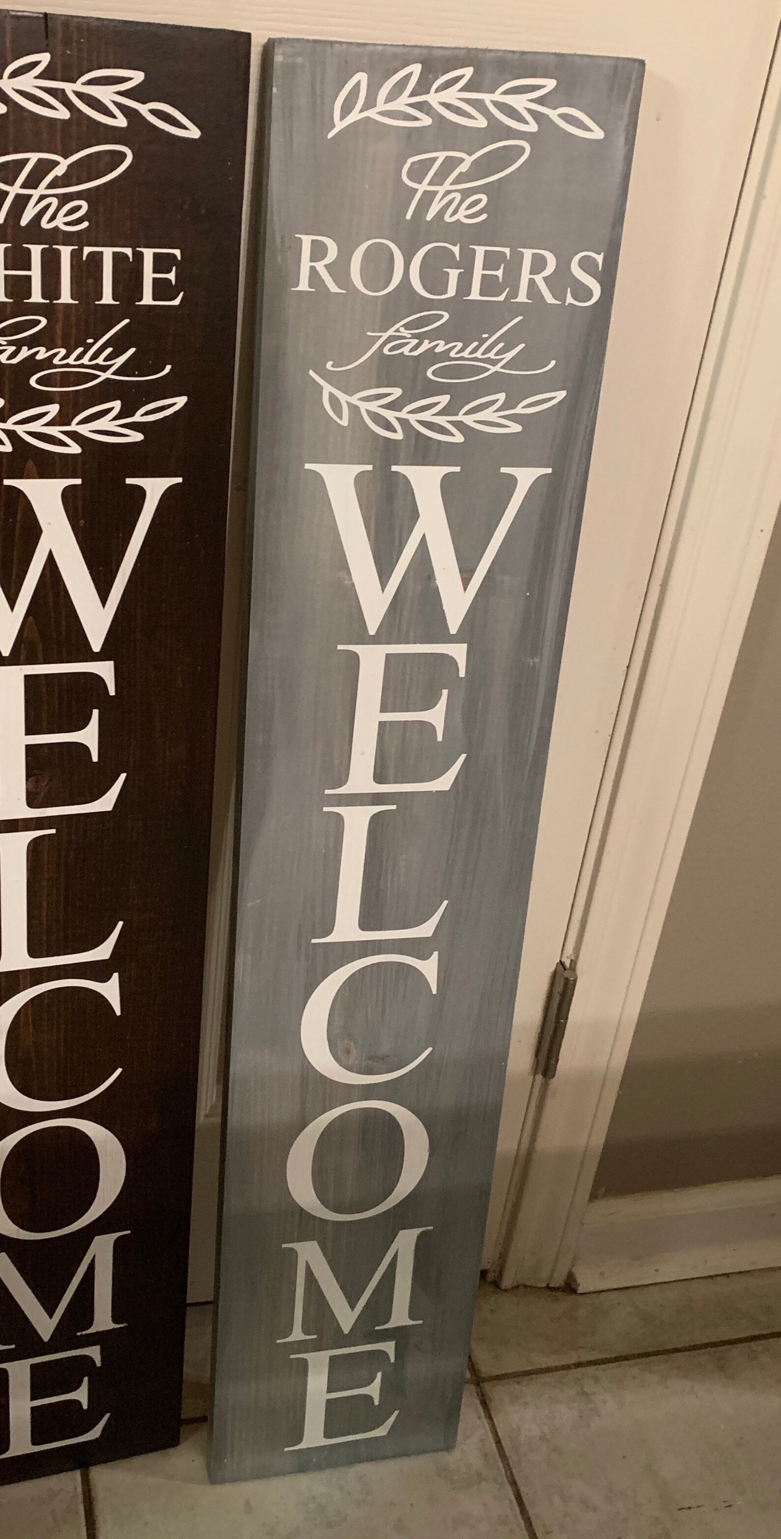 Grey Welcome Sign Front Porch Sign Door Sign Family - Etsy