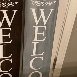 Grey Welcome Sign Front Porch Sign Door Sign Family - Etsy