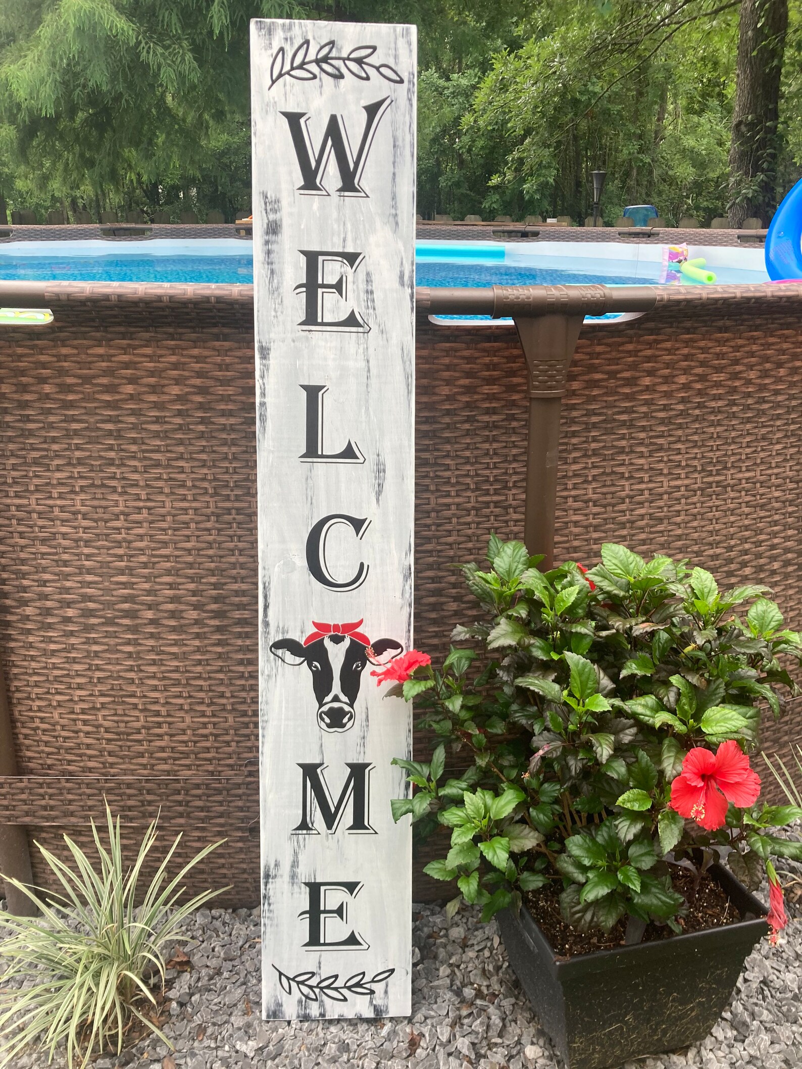 Cow Welcome Sign Farmhouse Welcome Sign Farm Animals Home - Etsy