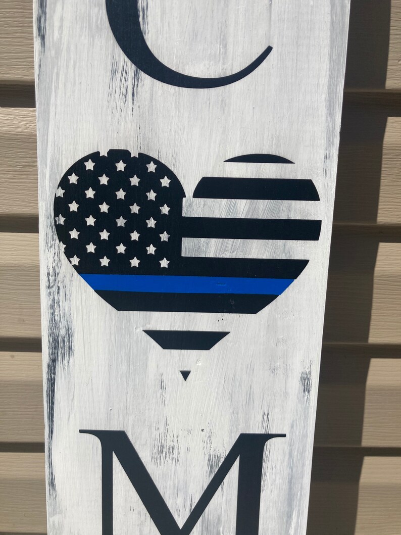 Police Welcome Sign Back the Blue Black and Blue Sheriff - Etsy