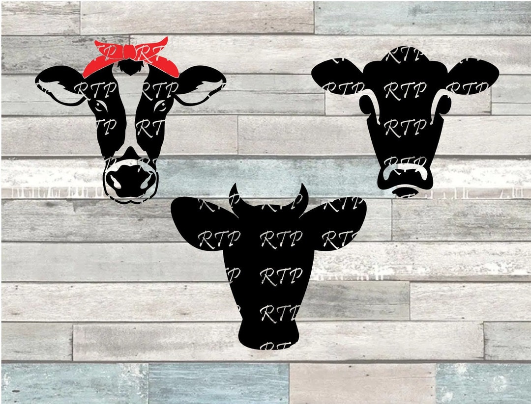 Cow Head SVG | Cow Head With Bandana | Cut File | Digital File - Etsy