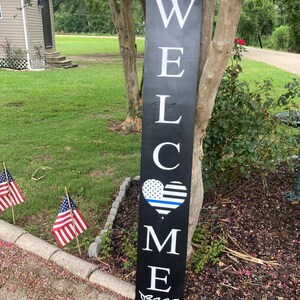 Police Welcome Sign, Back the Blue, Black and Blue, Sheriff Sign ...