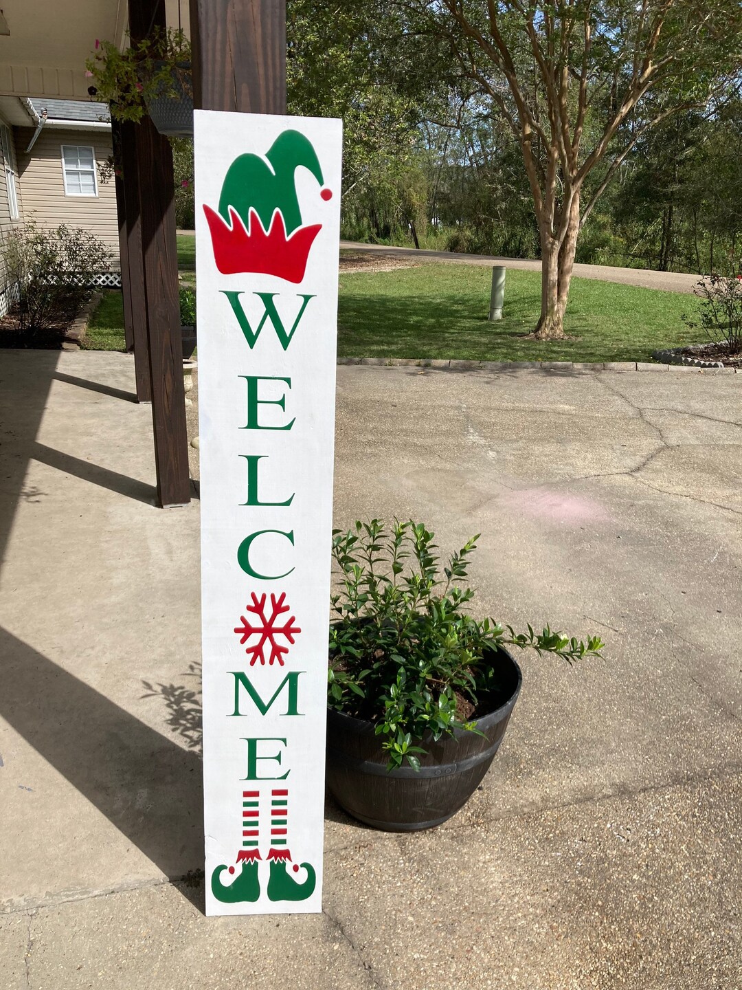 Elf Welcome Sign, Christmas Welcome Sign, Christmas Wood Signs ...