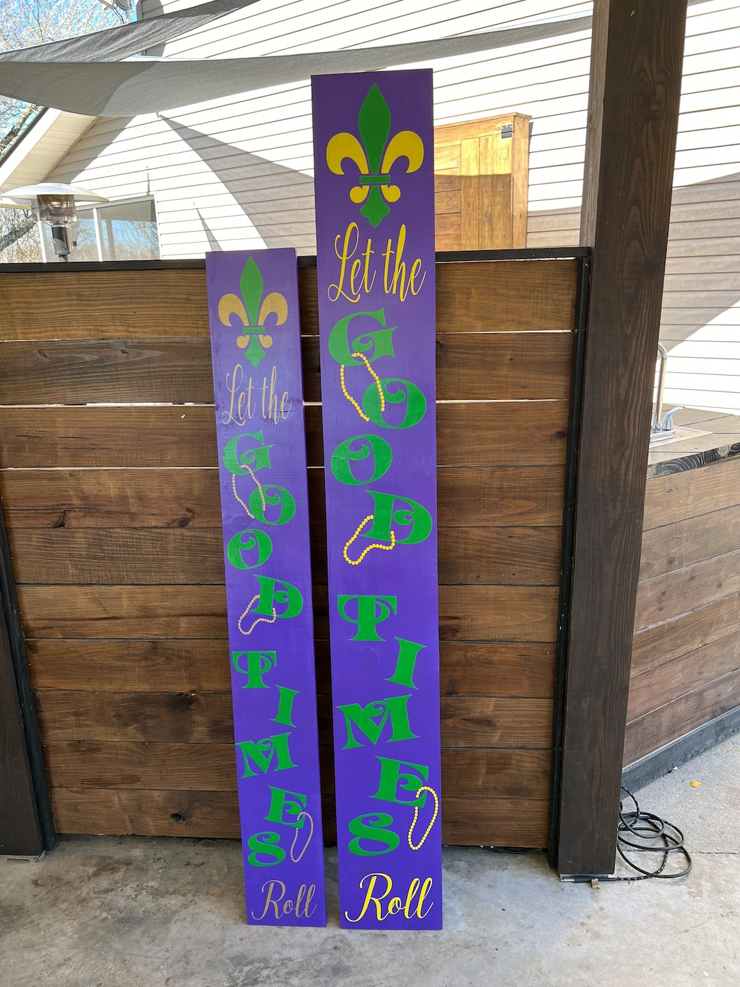 Mardi Gras Welcome Sign: "let the Good Times Roll" Wooden Decor - Etsy