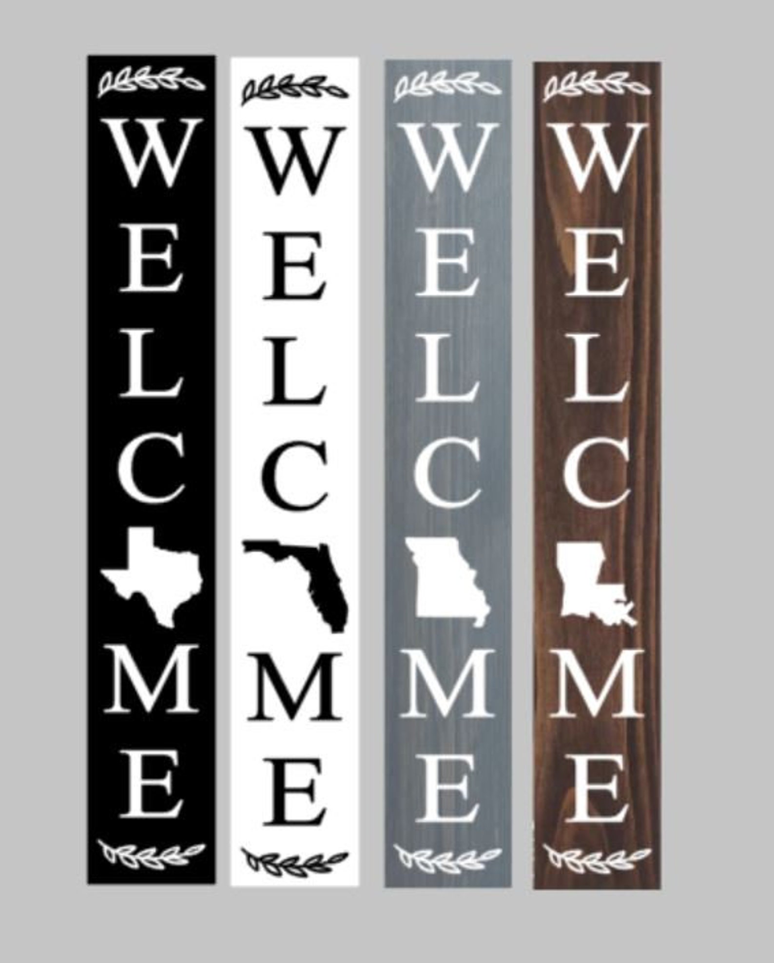 State Welcome Sign Welcome Sign Front Porch Decor With - Etsy