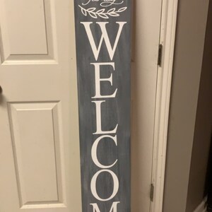 Grey Welcome Sign Front Porch Sign Door Sign Family - Etsy