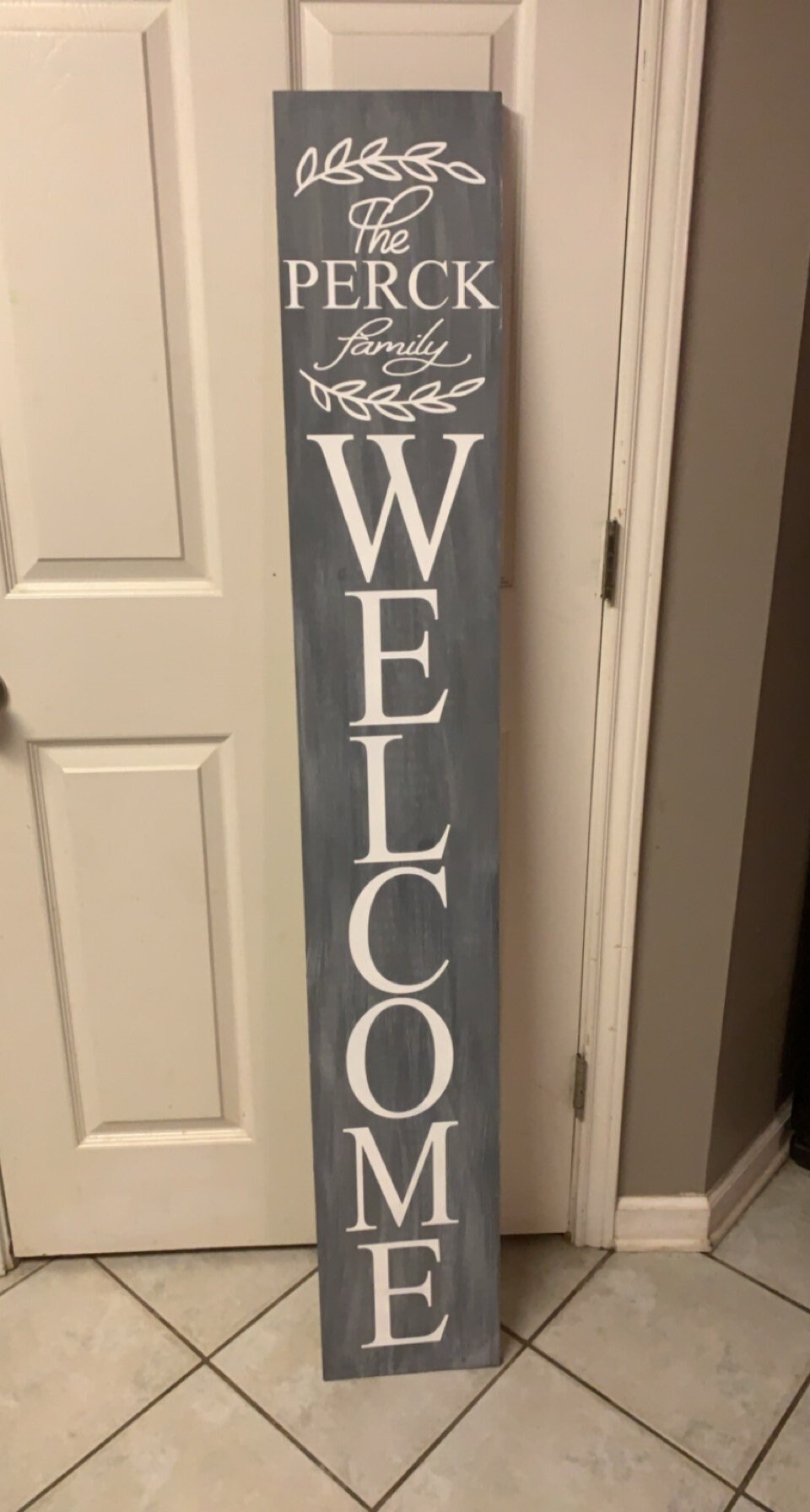 Grey Welcome Sign Front Porch Sign Door Sign Family - Etsy