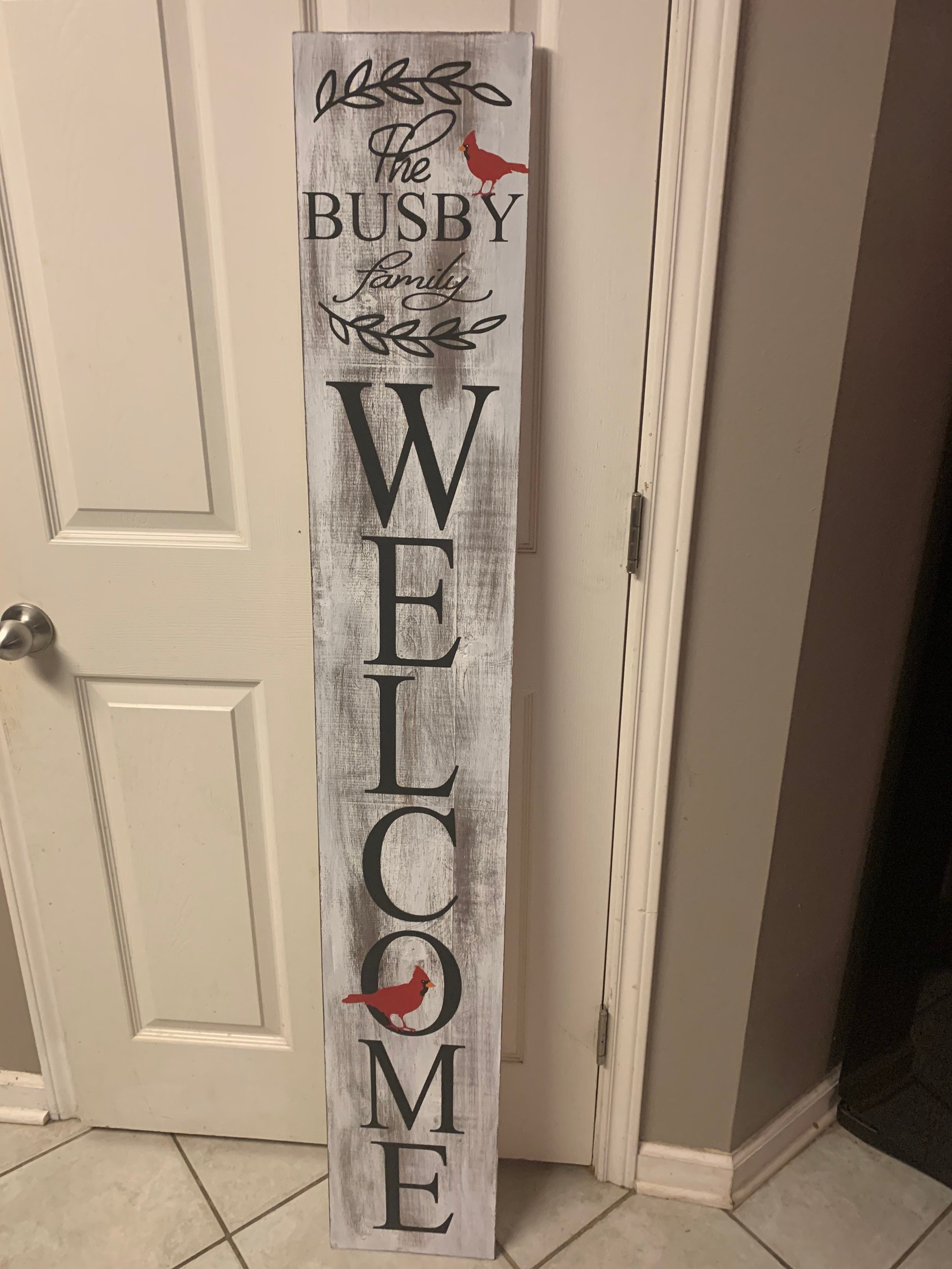 Personalized welcome sign welcome sign with family name | Etsy