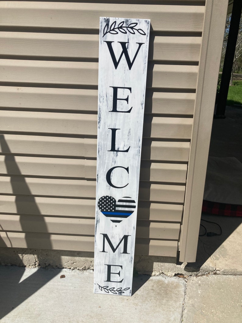 Police Welcome Sign Back the Blue Black and Blue Sheriff - Etsy