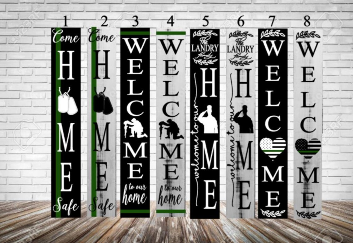 Military Welcome Sign Front Porch Sign Wooden Welcome Sign - Etsy