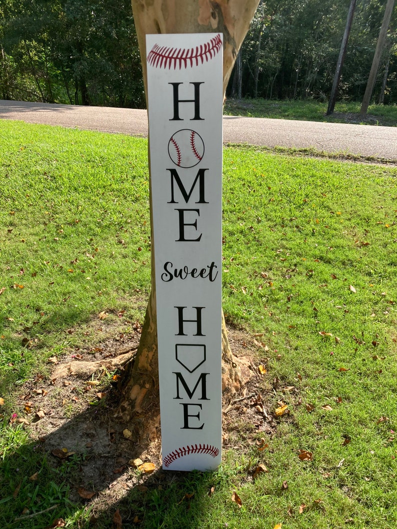 Home Sweet Home Baseball Welcome Sign Wooden Welcome Sign - Etsy