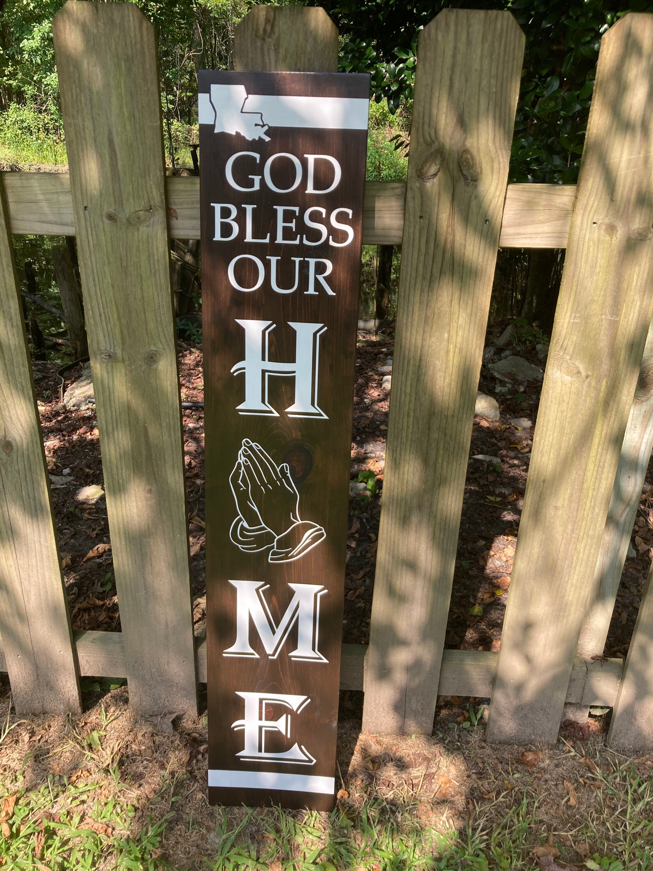 God Bless Our Home Welcome Sign: Personalized State Wood Decor - Etsy