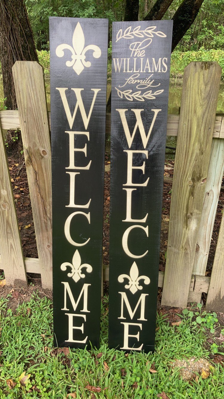 Personalized welcome sign welcome sign with family name | Etsy