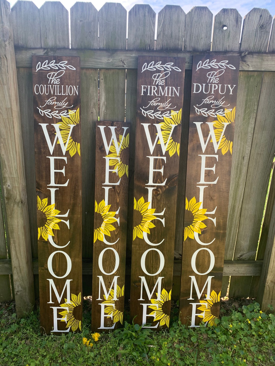 Sunflower Welcome Sign | Wooden Sign | Welcome Sign Front Door| Rustic ...