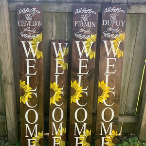 Sunflower Welcome Sign | Wooden Sign | Welcome Sign Front Door| Rustic ...