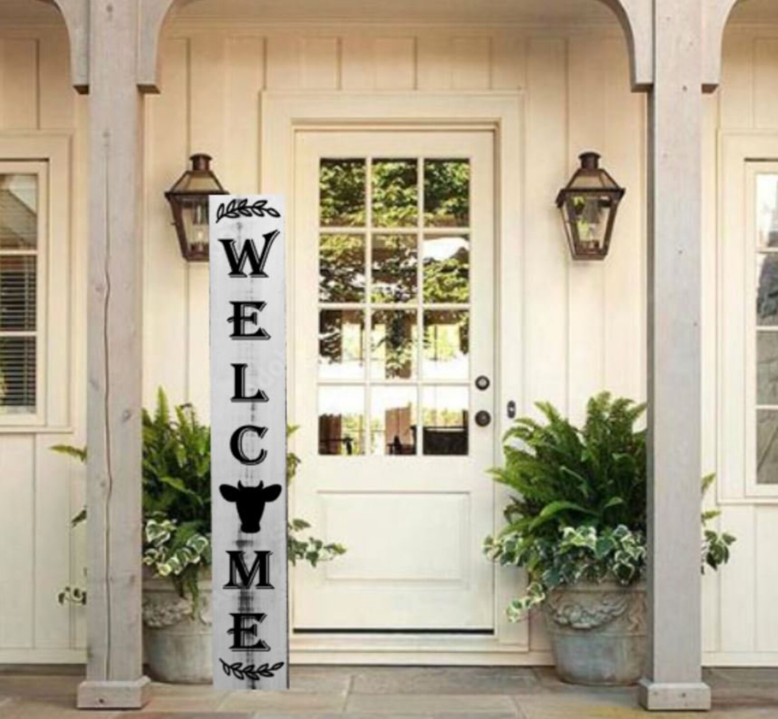 Cow Welcome Sign Farmhouse Welcome Sign Farm Animals Home - Etsy