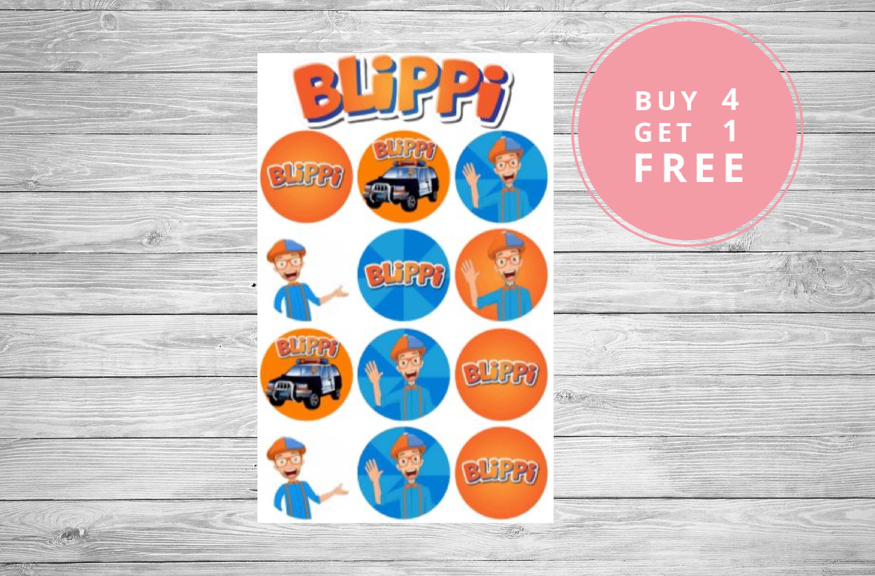 Blippi Party Stickers 12 Sticker Set | Etsy