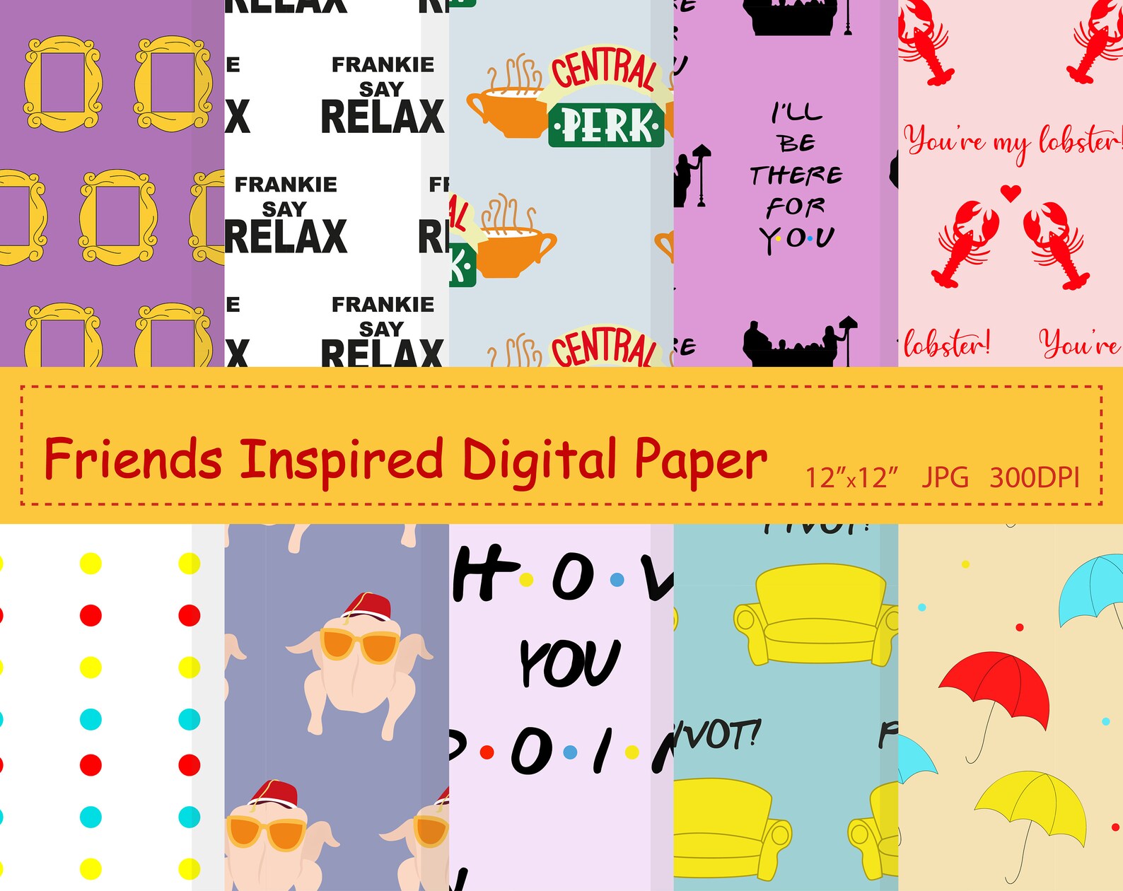 Digital Paper, Friends Tv Show Inspired, Friends Show Digital Paper ...