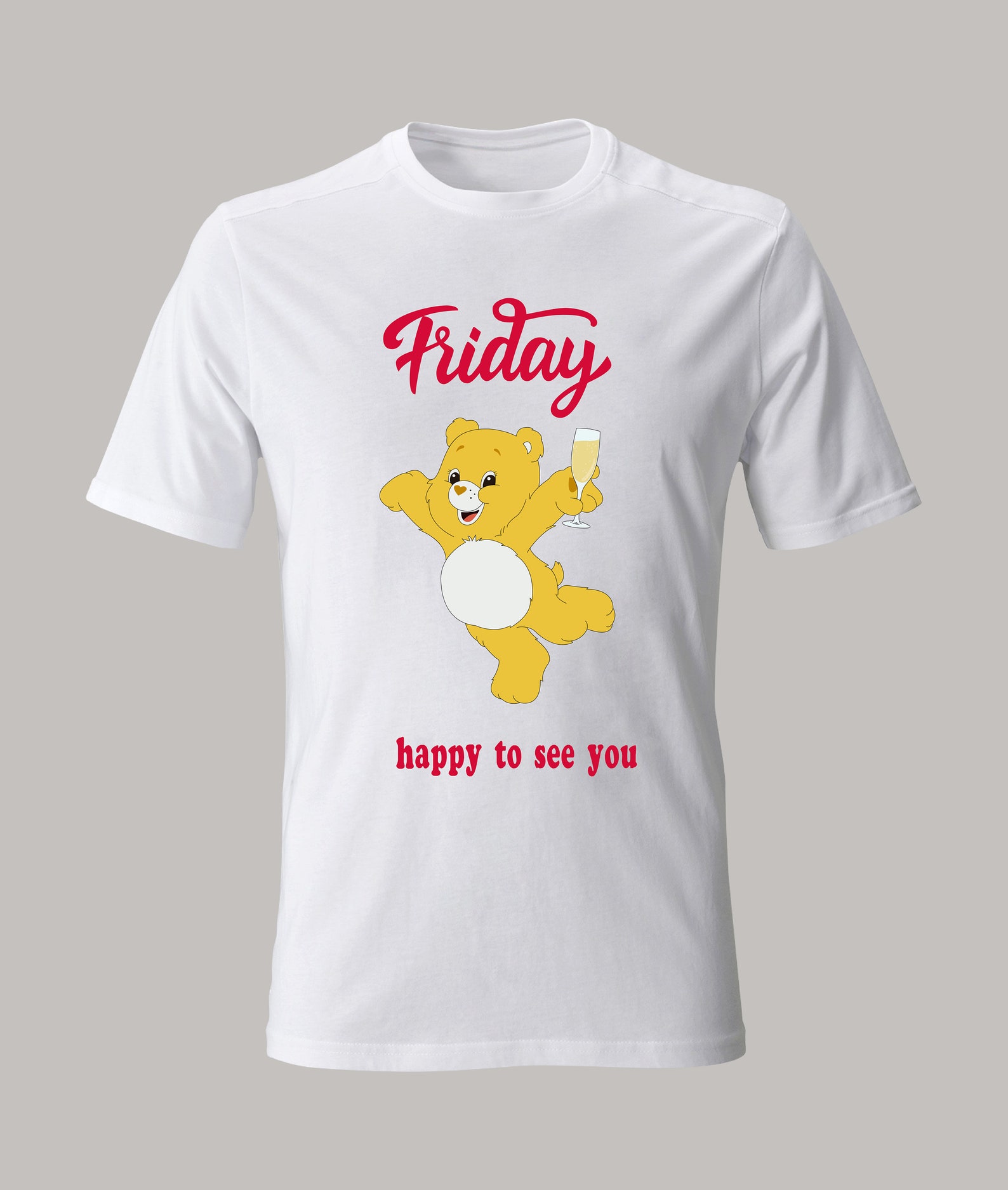 Care bear svg Friday svg Friday mood Champagne png Yellow | Etsy