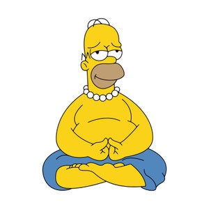 Homer Simpson Svg, Layered SVG Cut File, Homer Meditating Svg,the ...