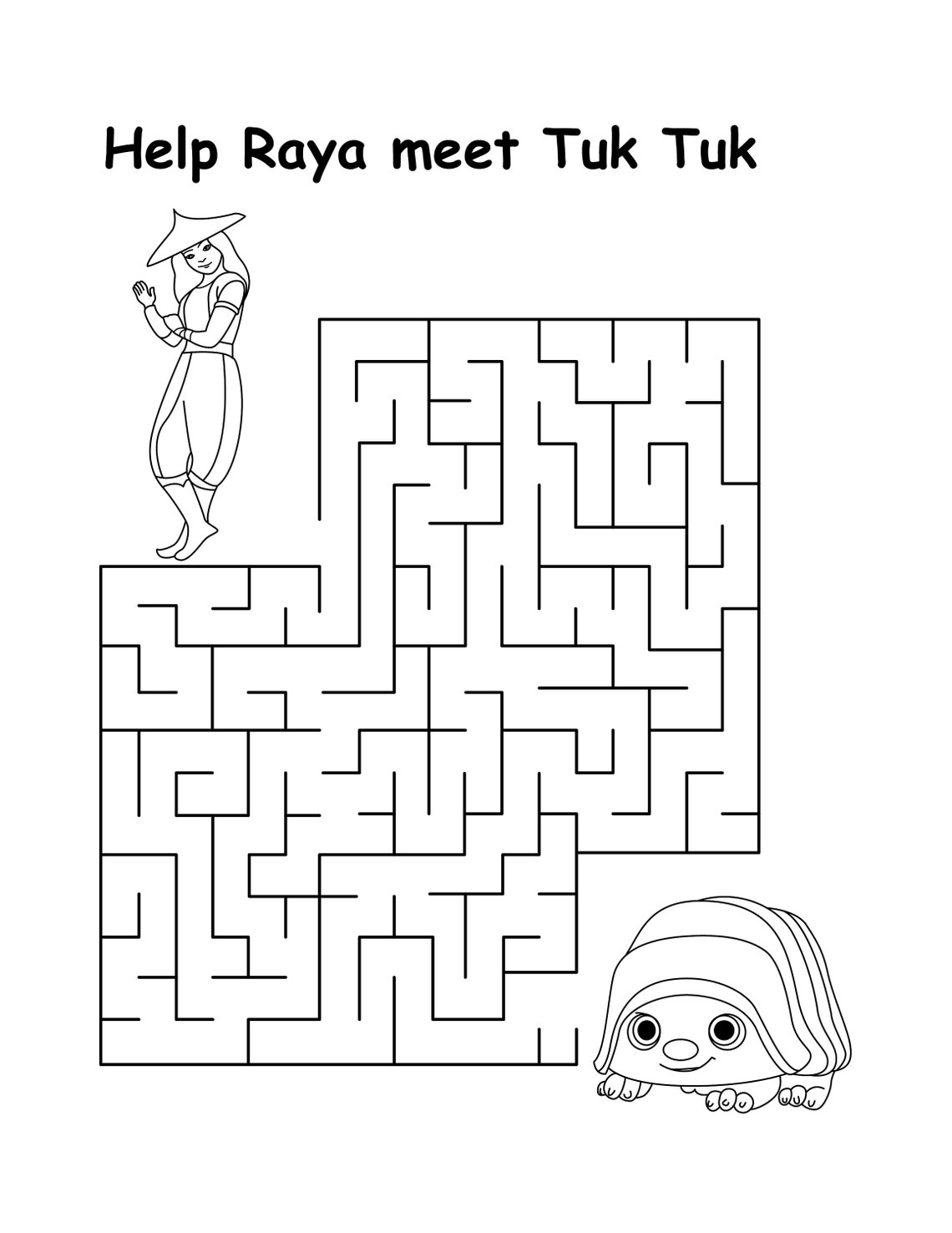 Raya and the Last Dragon Coloring Pages for Kids Printable, Raya and ...