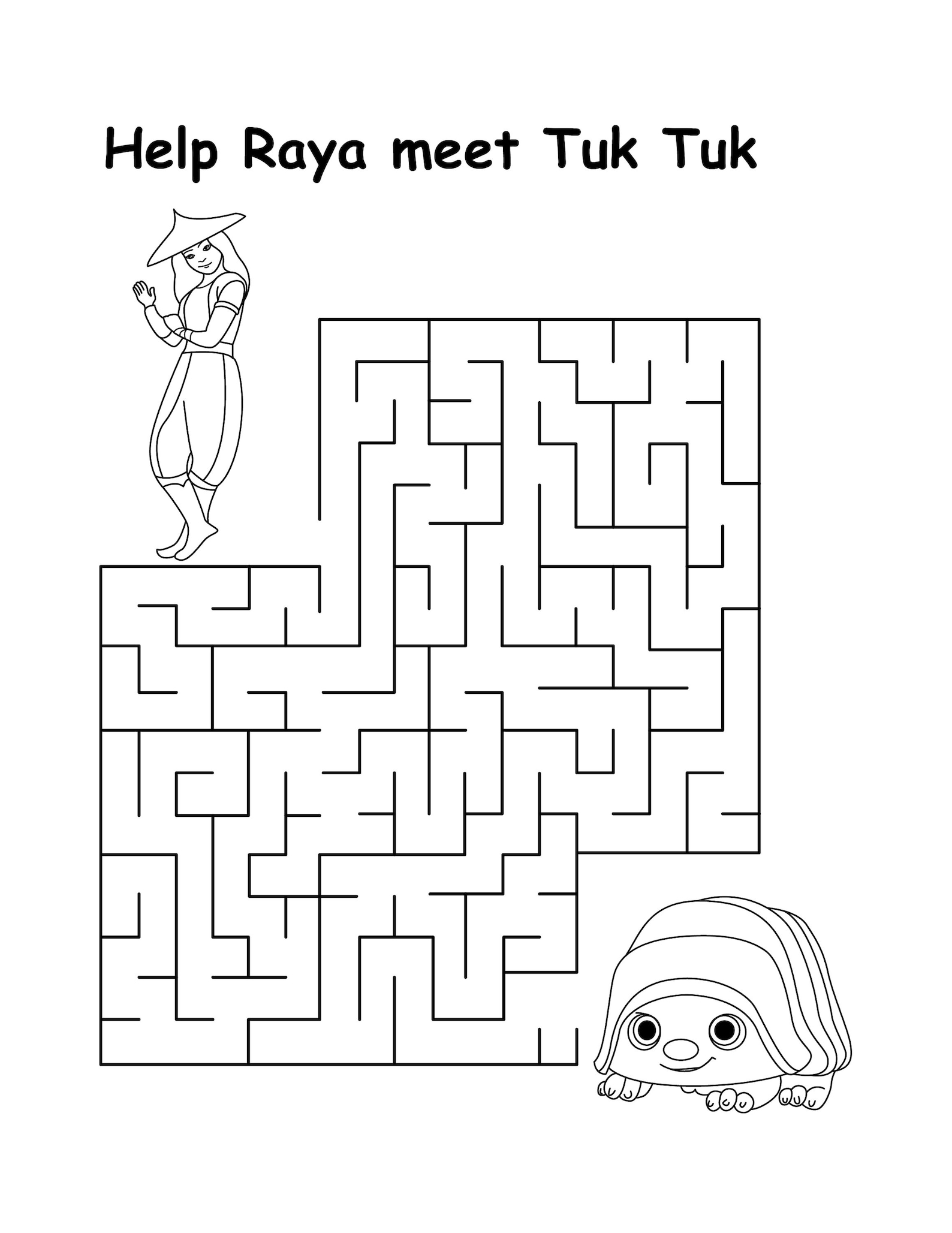 Raya and the Last Dragon Coloring Pages for Kids Printable, Raya and ...