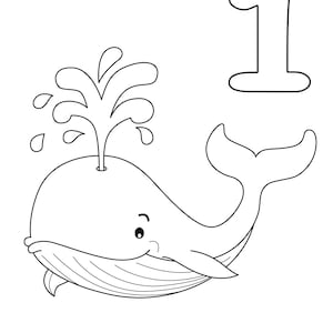 Numbers Coloring Pages, Numbers 1-10, Underwater Life, Sea Animals ...