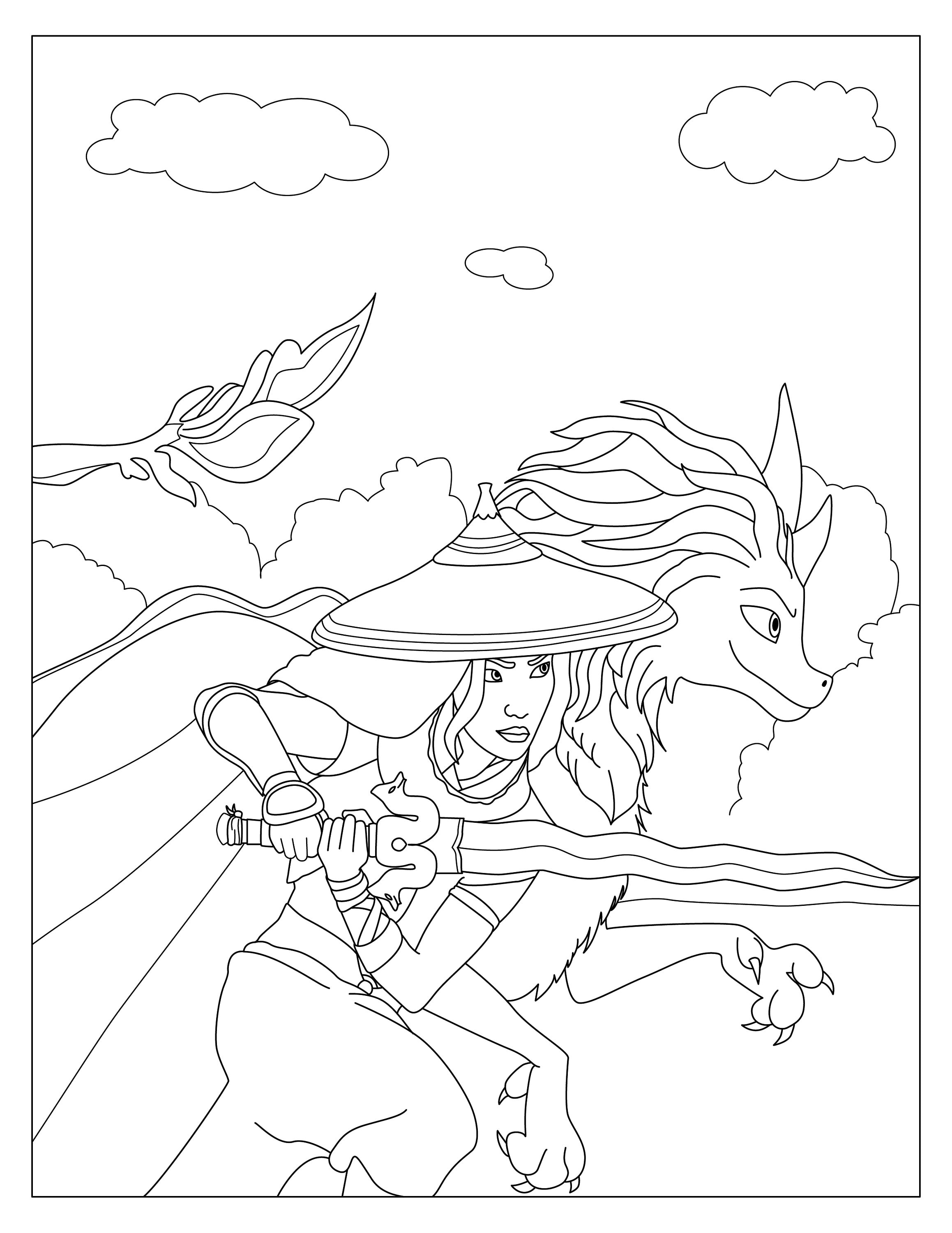 Raya and the Last Dragon Coloring Pages for Kids Printable - Etsy Australia