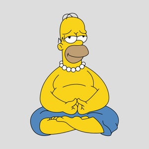 Homer Simpson Svg, Layered SVG Cut File, Homer Meditating Svg,the ...