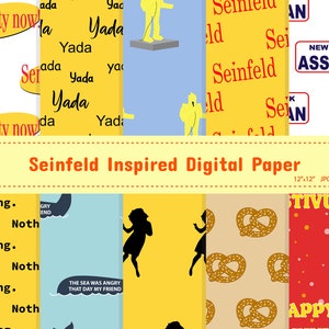 Seinfeld Series Inspired Digital Paper, Seindfeld Inspired Backgrounds ...