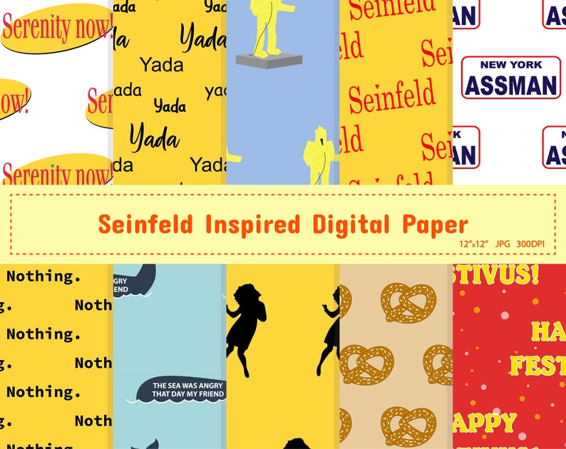 Seinfeld Series Inspired Digital Paper, Seindfeld Inspired Backgrounds ...