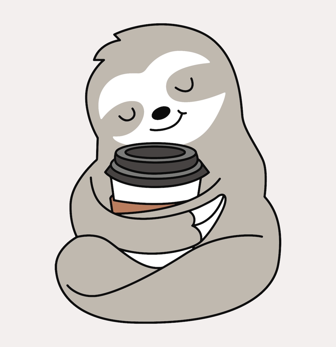 Sloth Svg Exs Dxf Png Eps, Sloth Coffee Svg, I Love Coffee Svg Png ...