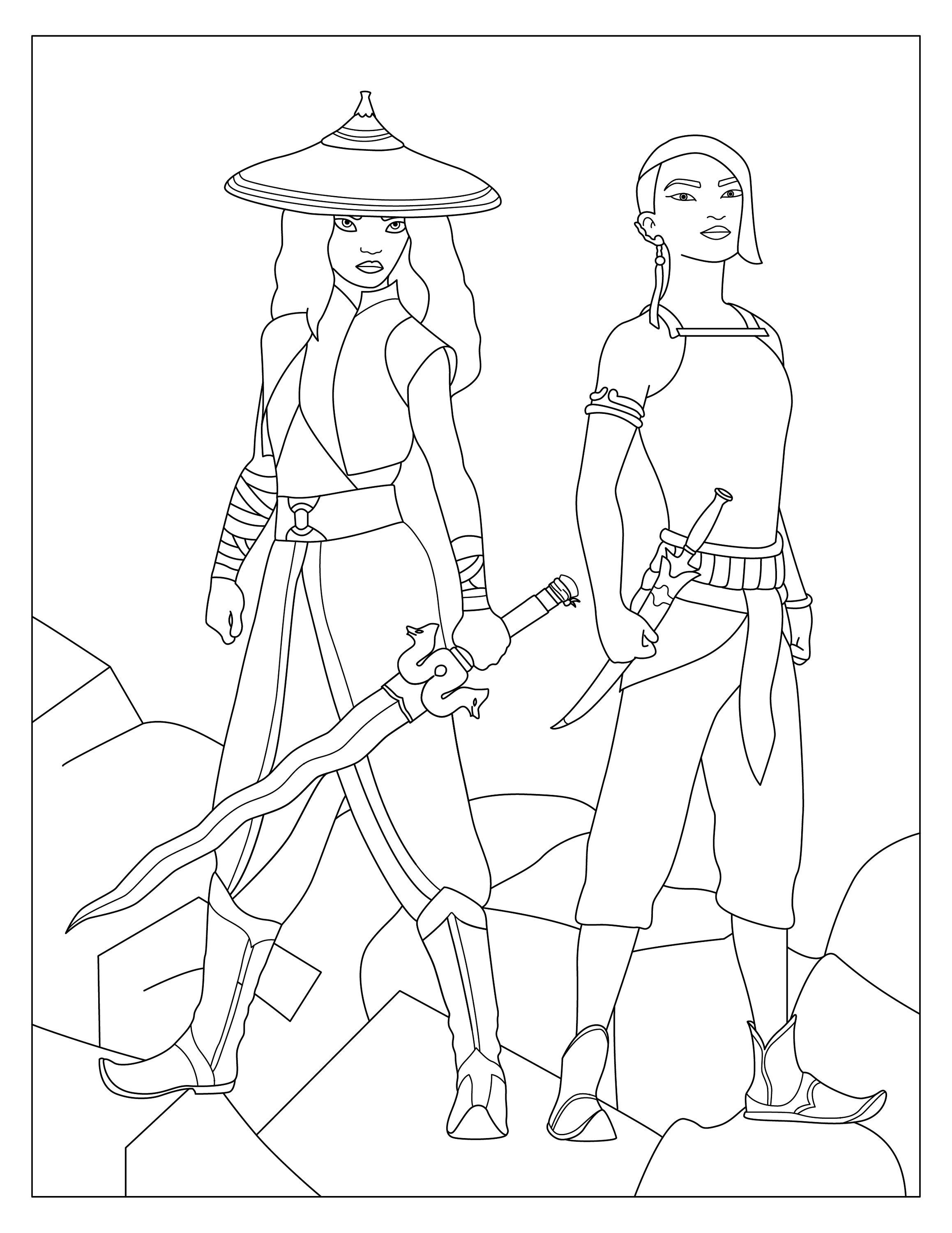 Raya and the Last Dragon Coloring Pages for Kids Printable - Etsy Australia