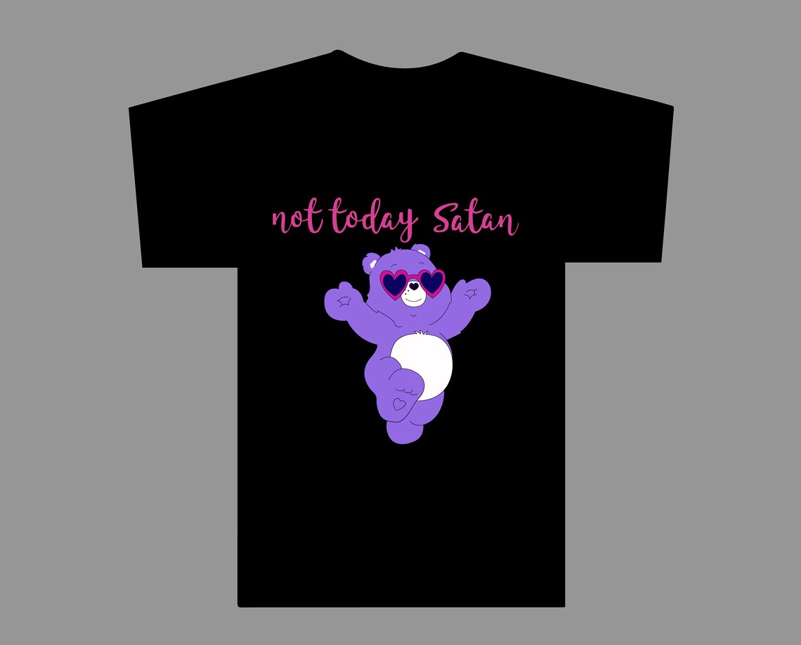 Not today Satan svg Not today svg Care bear svg Care bears | Etsy