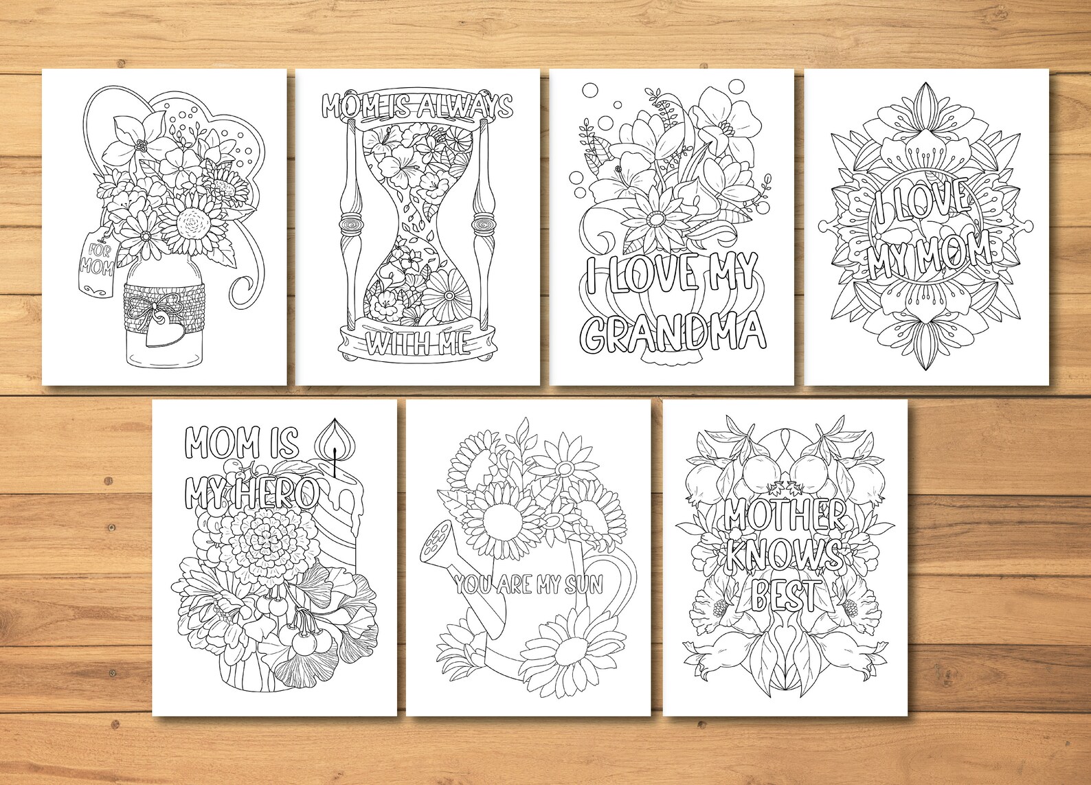 Mother's Day Coloring Pages | 10 Digital Coloring Pages | I Love Mom ...