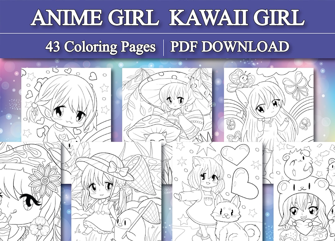 Anime Girl Coloring Pages | Chibi Girl Coloring Pages | Kawaii Girl ...