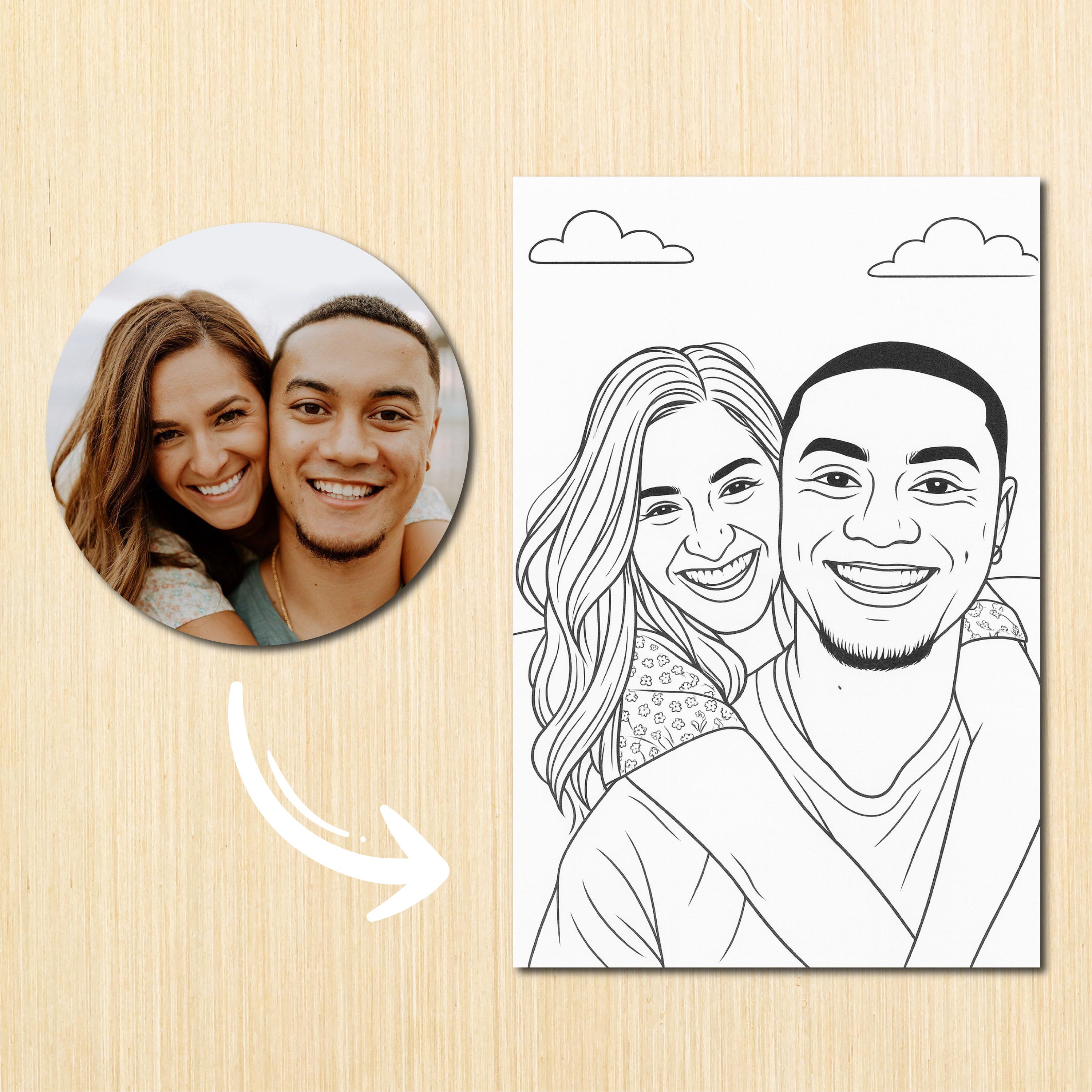 Custom Coloring Pages From Photo, Personalized Coloring Page From Photo ...