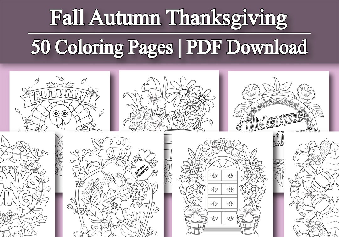 Adult Coloring Book: Autumn/thanksgiving/fall Coloring Pages for Adults ...