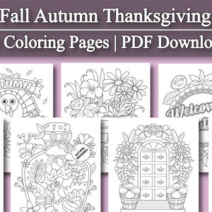 Adult Coloring Book: Autumn/thanksgiving/fall Coloring Pages for Adults ...