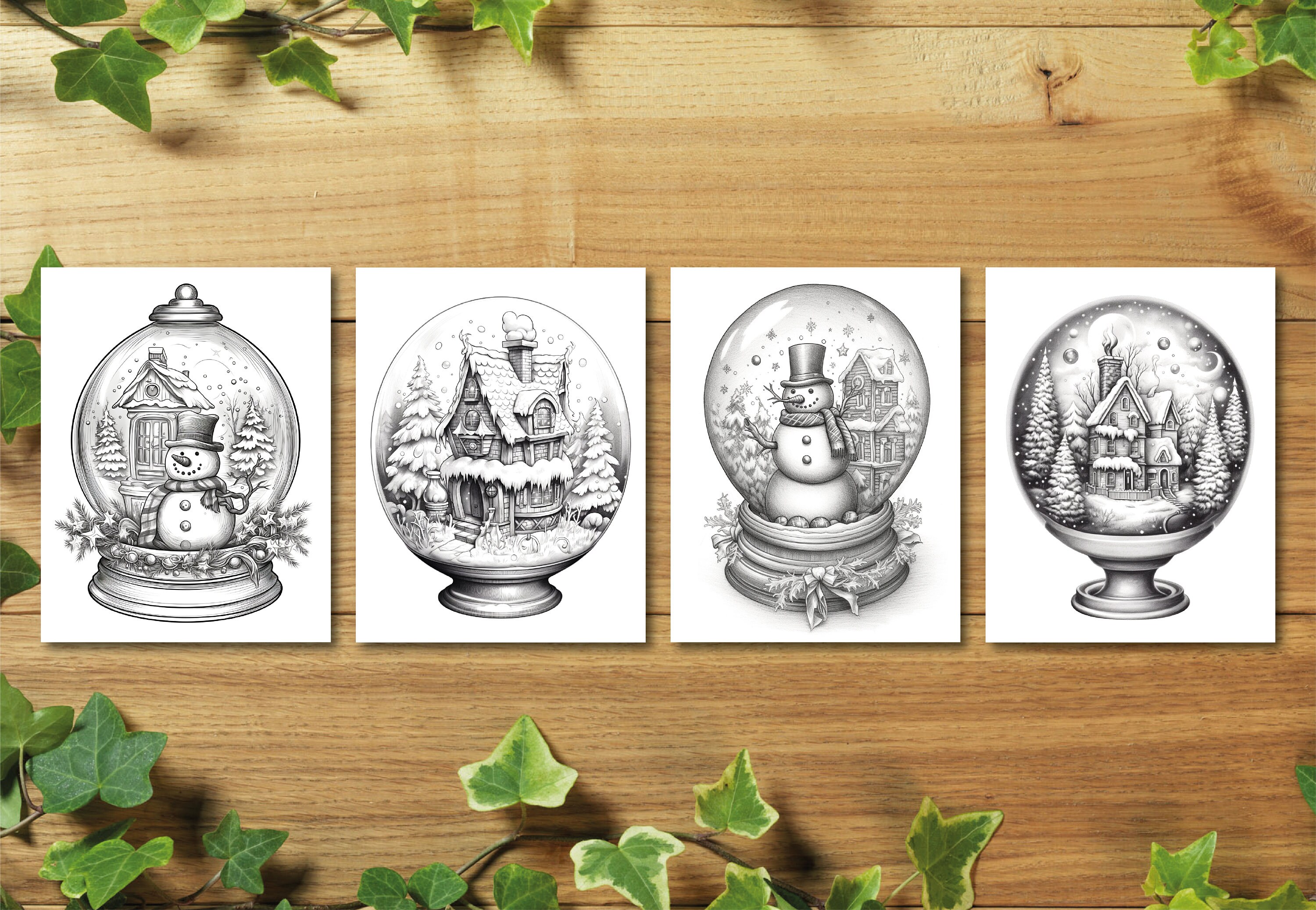 Snow Globe Coloring Pages, Christmas Coloring Pages, Christmas ...